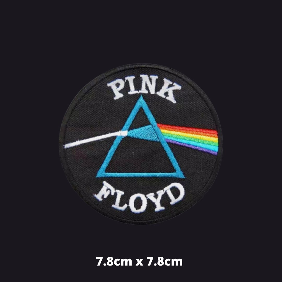 (Patch) Pink Floyd Prism Rainbow Name Logo Iconic Round Iron On ...