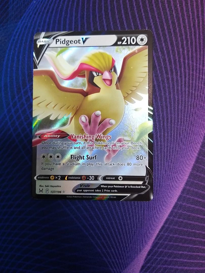 Pokemon TCG Pidgeot V #137/196 Lost Origin, Hobbies & Toys, Toys ...