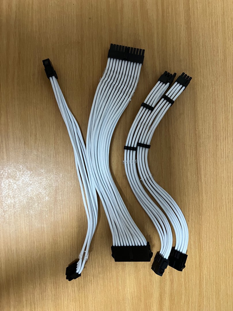 PSU Extension Cables Kit - White, Computers & Tech, Parts & Accessories ...