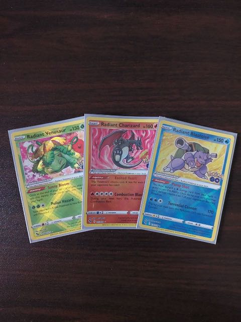 RADIANT VENUSAUR/ CHARIZARD/ BLASTOISE MINT FULL SET POKEMON GO TCG ...