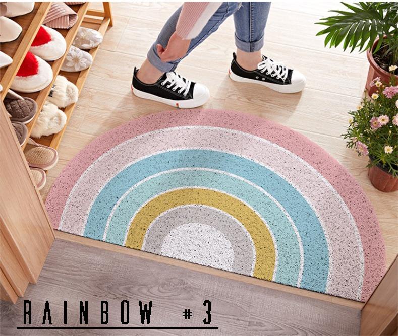 INSTOCK Rainbow Door Floor Mat Wire Loop Welcome Carpet Semi Circle ...