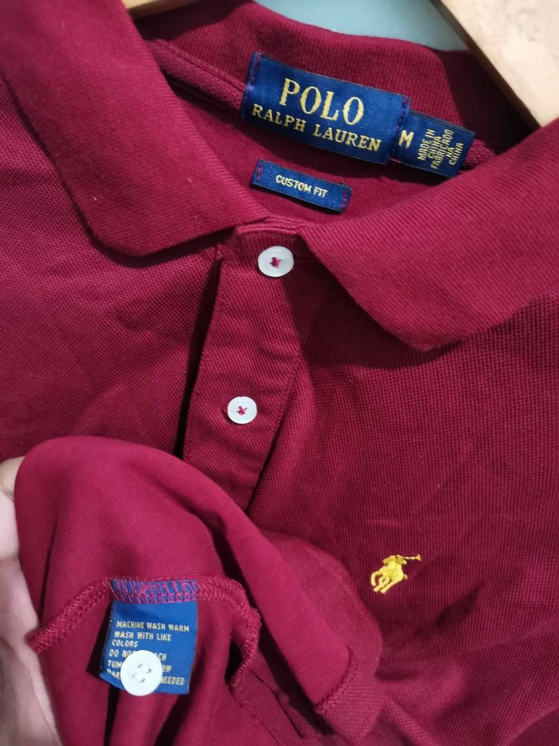 Ralph lauren gold tag rugby polo maroon, Men's Fashion, Tops & Sets ...