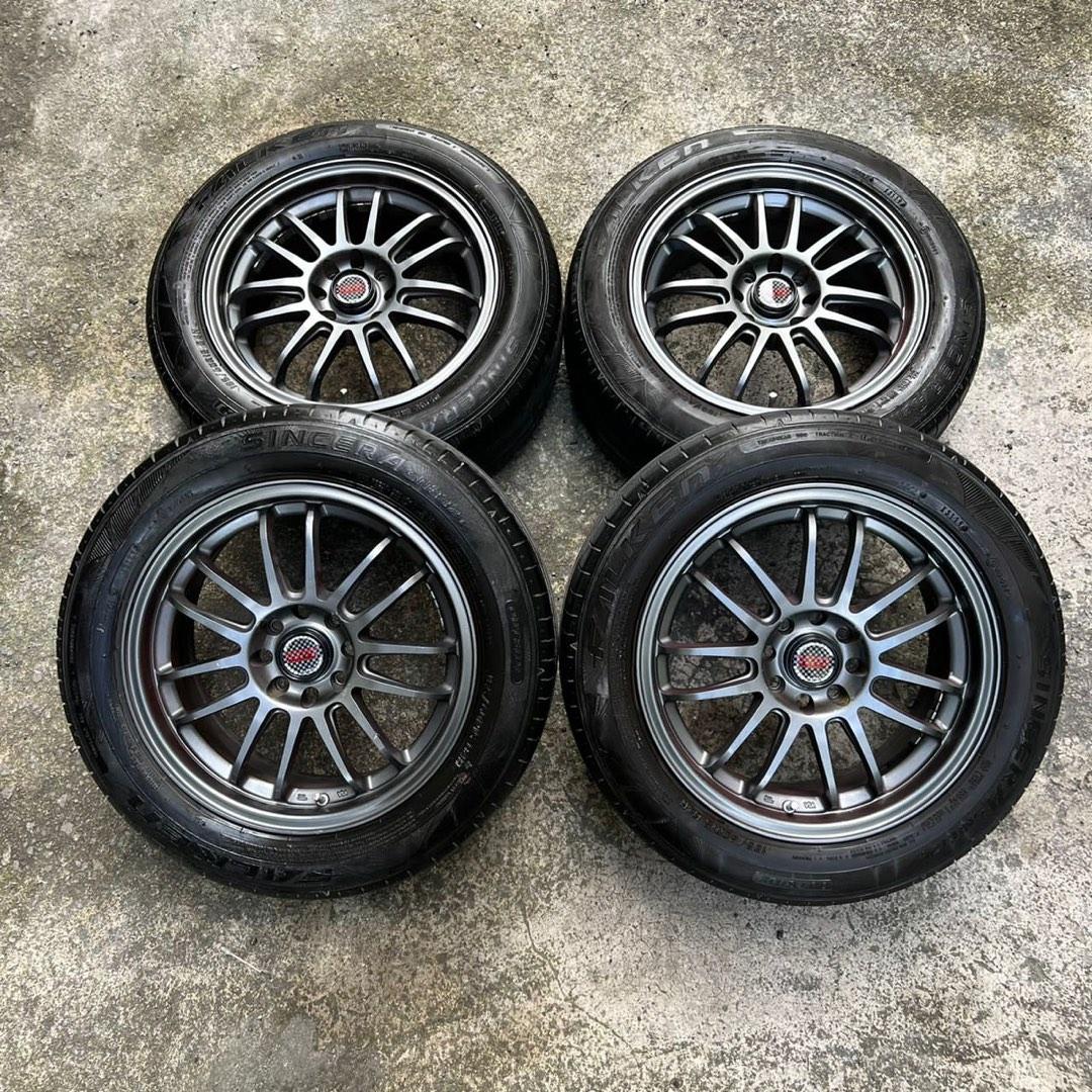 RE30 15 inch sport rim Vios tyre 70%, Auto Accessories on Carousell