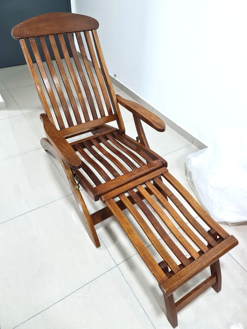 Solid Wooden Lazy Chair, Furniture & Home Living, Furniture, Chairs on ...