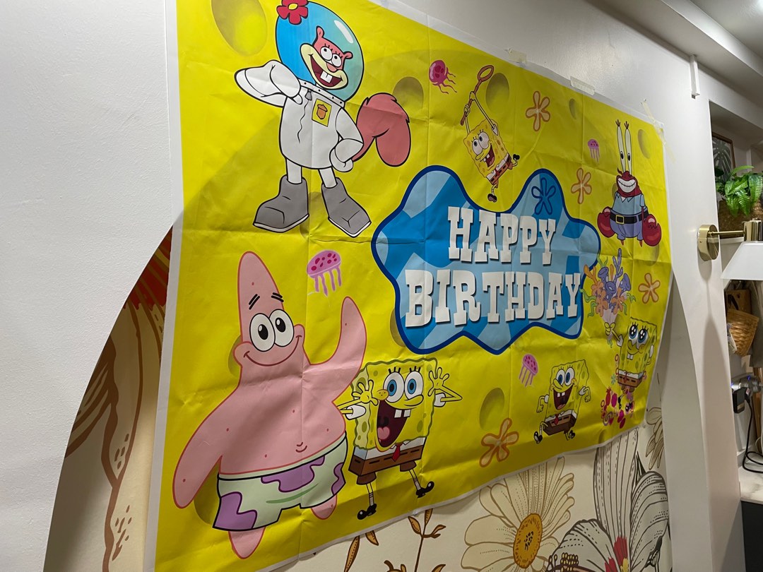 Spongebob banner, Hobbies & Toys, Stationery & Craft, Occasions & Party ...