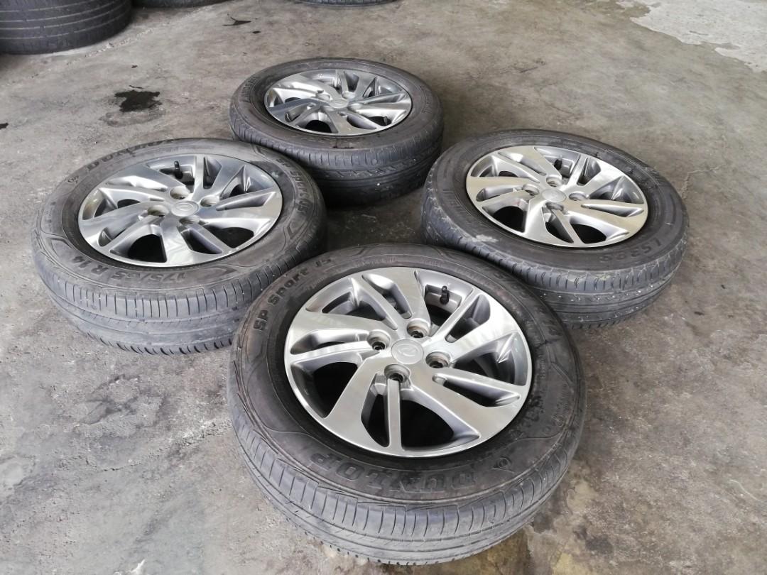 Sport rim myvi bezza axia 14 inch siap Tayar, Auto Accessories on Carousell