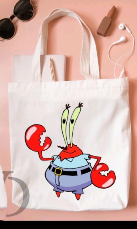 Tas spongebob tas patrick tas squidward tas mr krab tote bag karakter ...