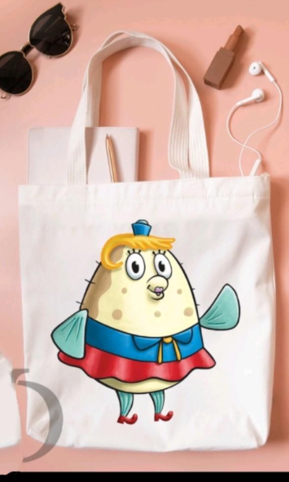 Tas spongebob tas patrick tas squidward tas mr krab tote bag karakter ...
