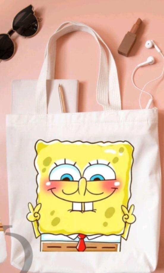 Tas spongebob tas patrick tas squidward tas mr krab tote bag karakter ...