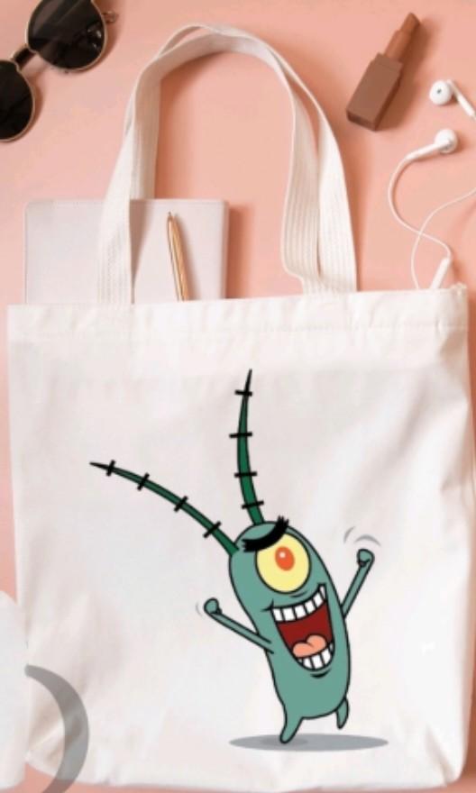 Tas spongebob tas patrick tas squidward tas mr krab tote bag karakter ...
