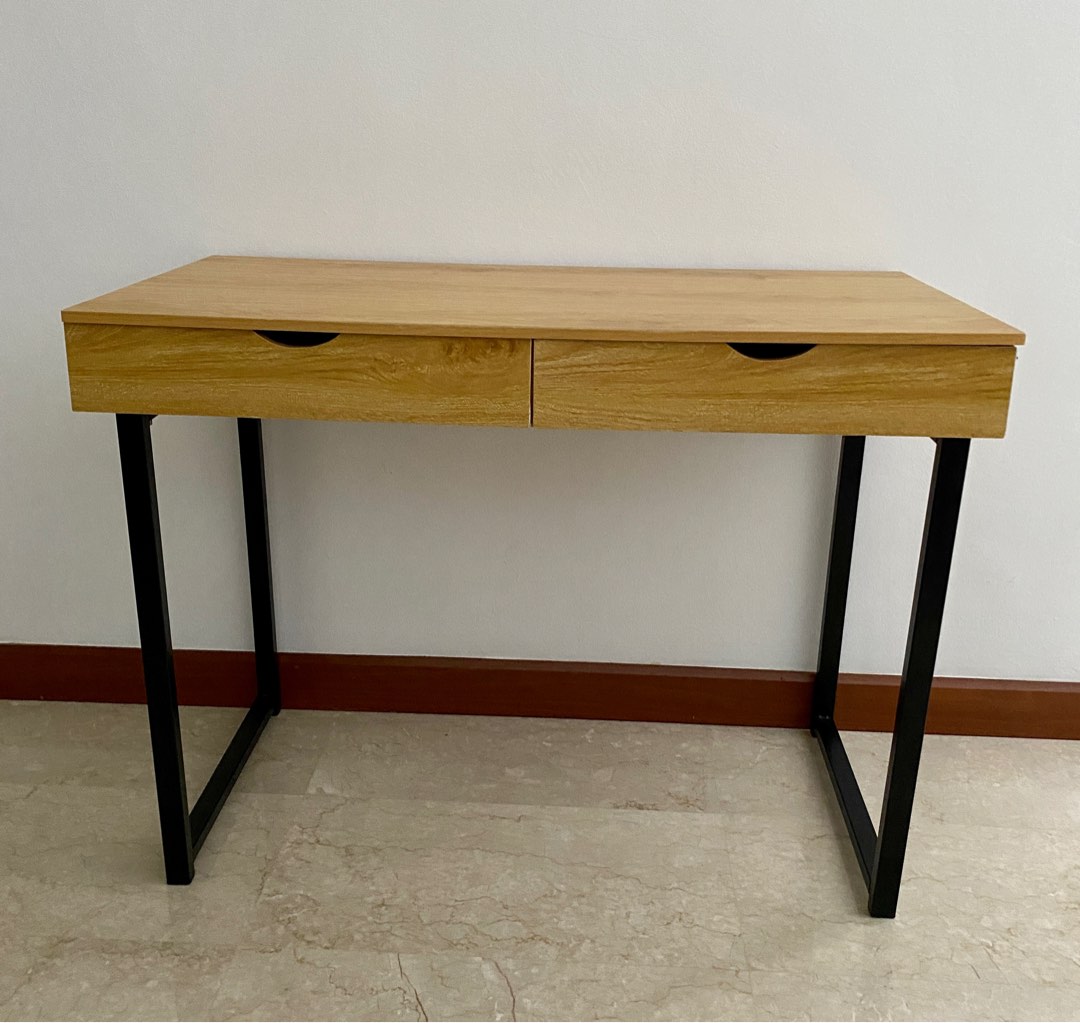 Timber study work office desk table, Furniture & Home Living, Furniture ...
