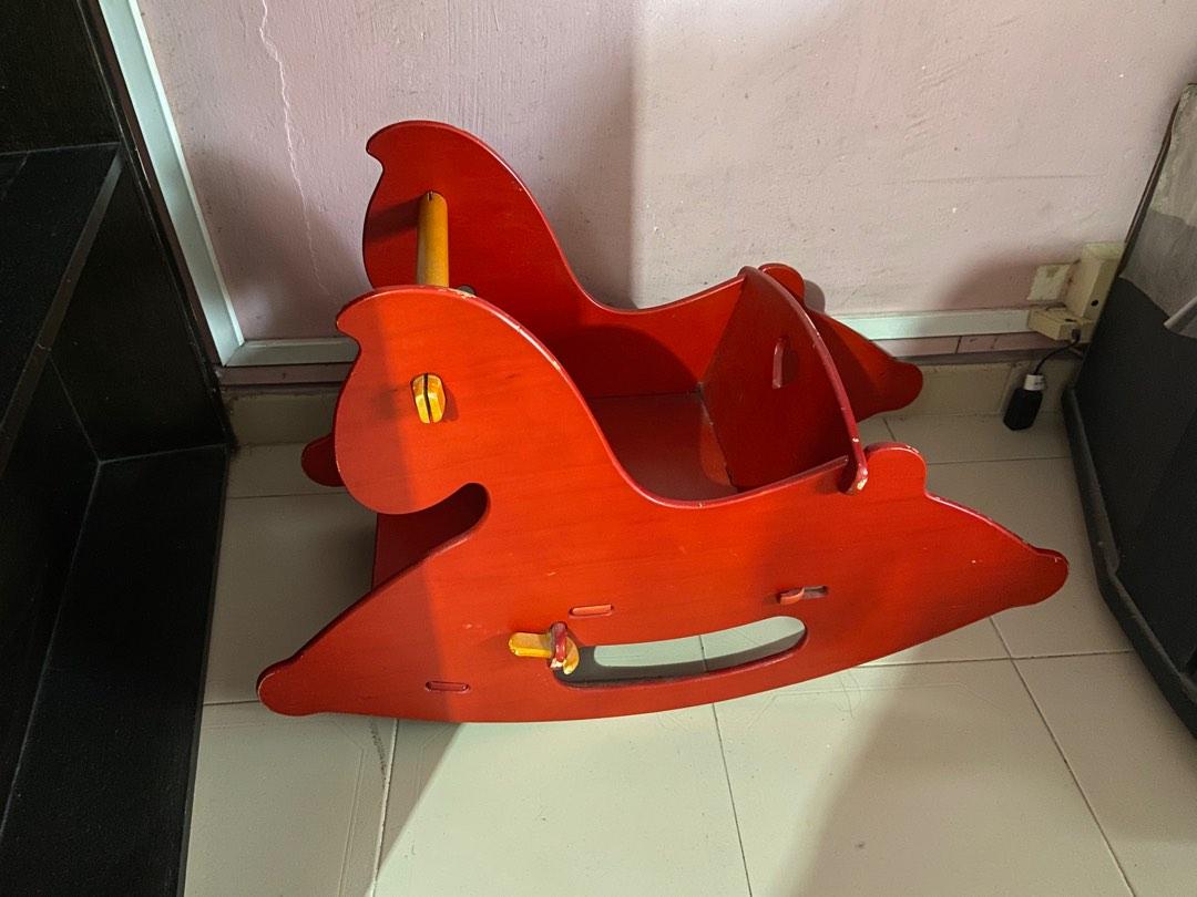 Traditional wooden rocking horse, Hobbies & Toys, Toys & Games on Carousell