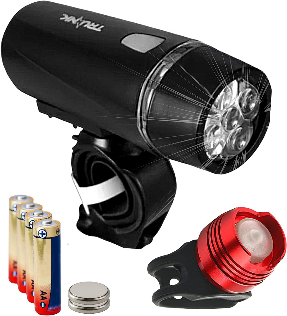 Truhnk® Bike Lights Front and Back with Batteries, Super Bright 5 LED ...