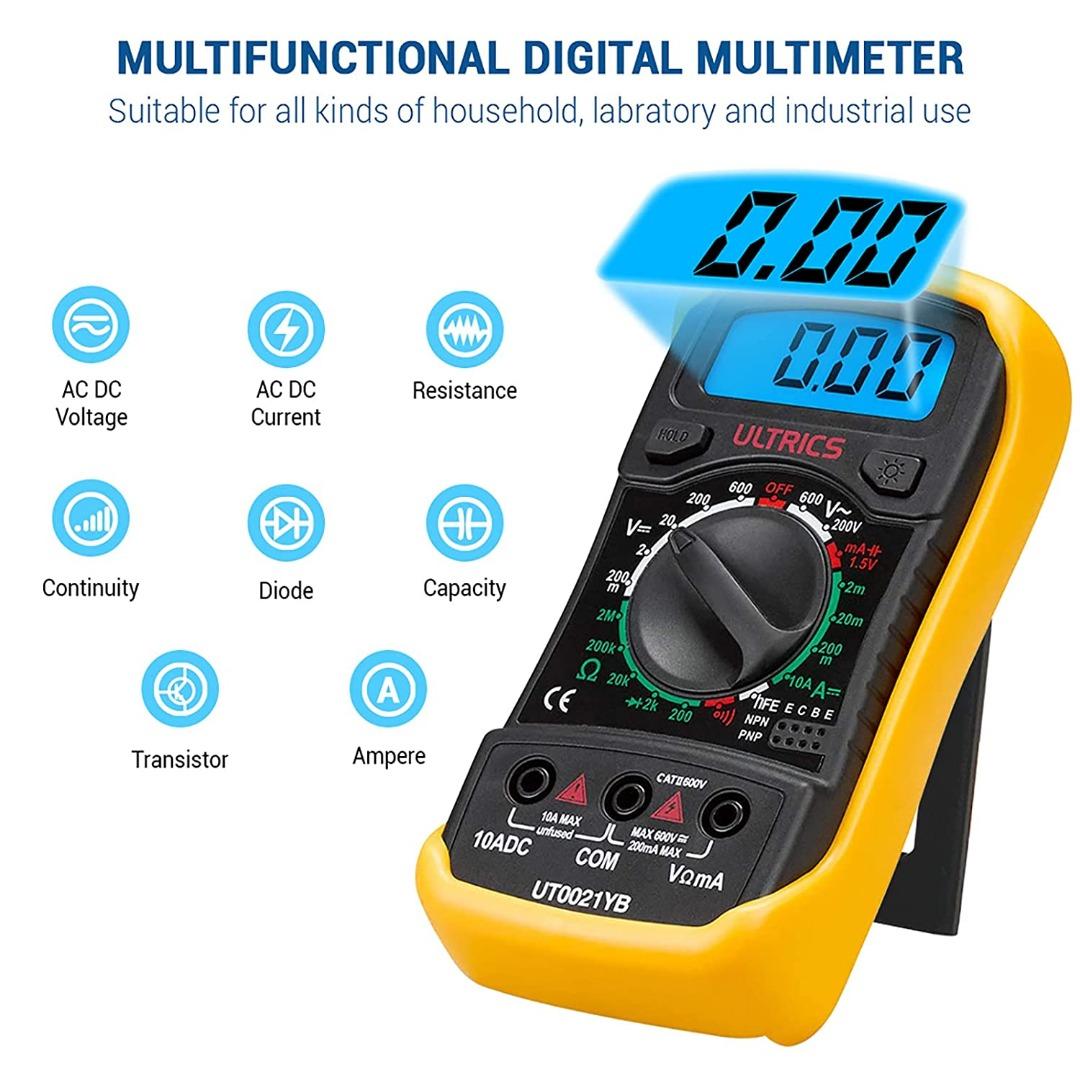 ULTRICS Digital Multimeter, Voltmeter Ammeter Ohmmeter Circuit Checker ...