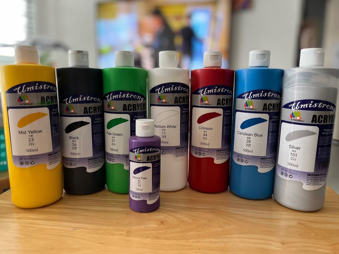 Umistrong Acrylic Paint (opened), Hobbies & Toys, Stationery & Craft ...