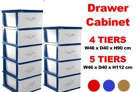 UNI-WARE Eco-friendly Drawer Cabinet Set of 4Tier / 5Tier | Laundry ...