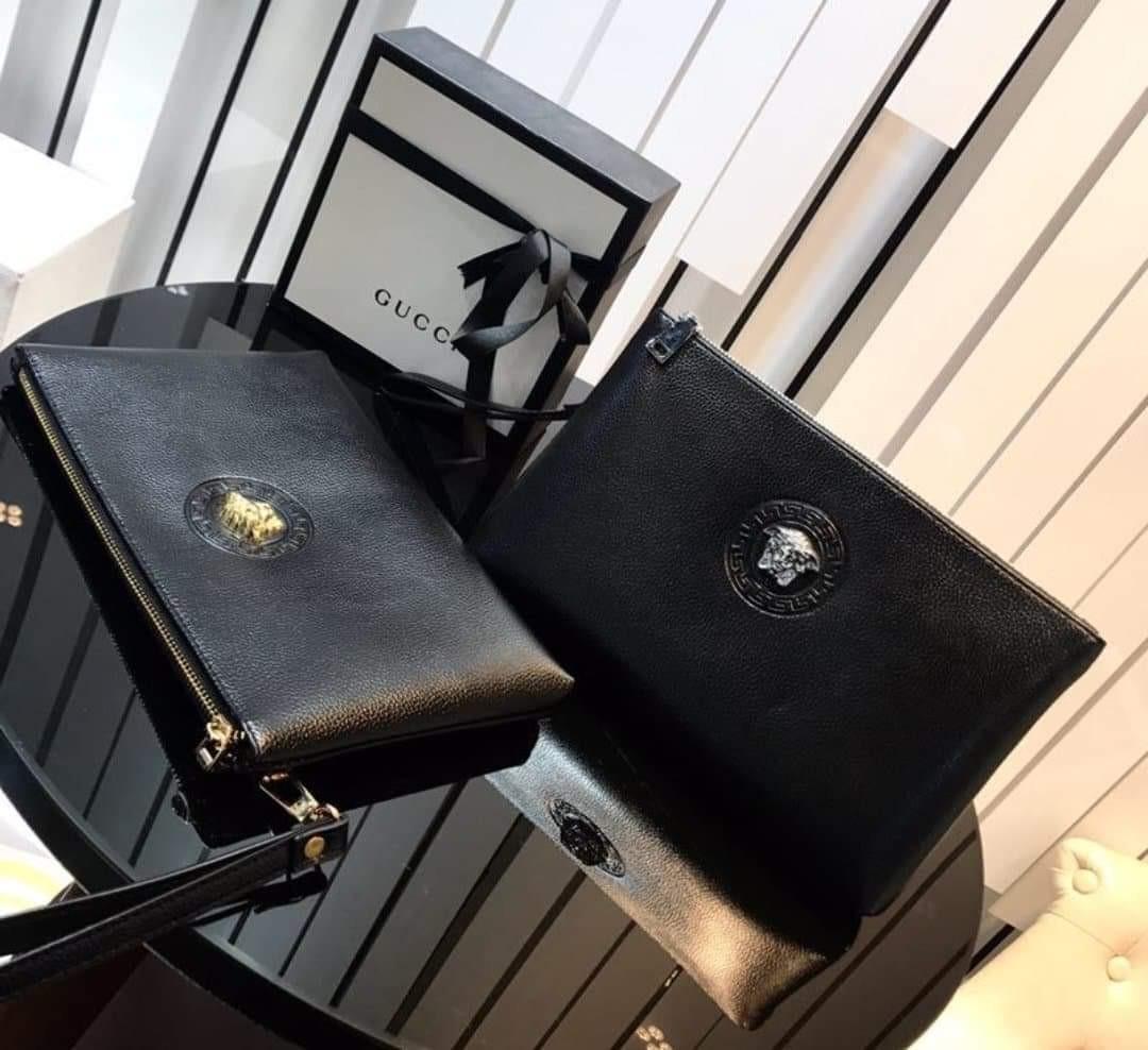Versace men hand carry pouch bag, Luxury, Bags & Wallets on Carousell