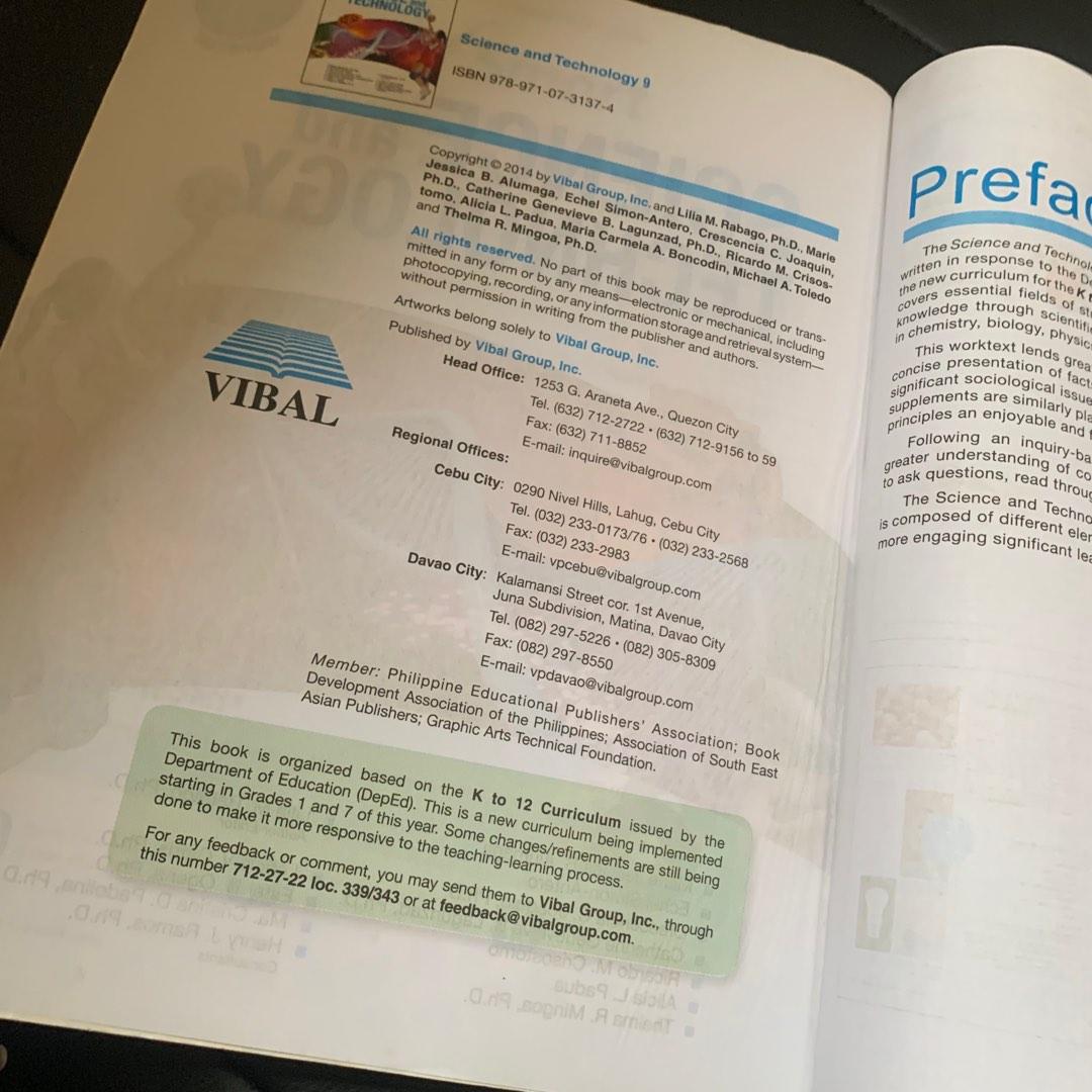 Vibal Science and Technology Worktext 9, Hobbies & Toys, Books & Magazines, Textbooks on Carousell