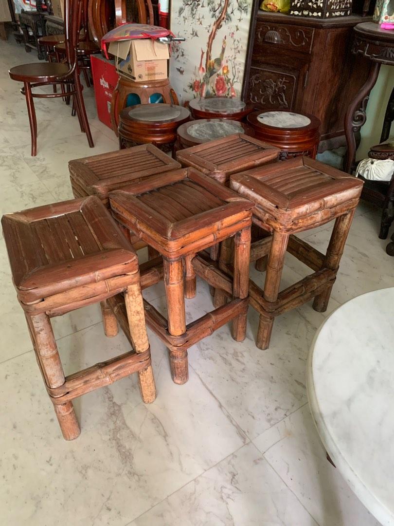 Vintage/antique Bamboo stools, Furniture & Home Living, Furniture ...