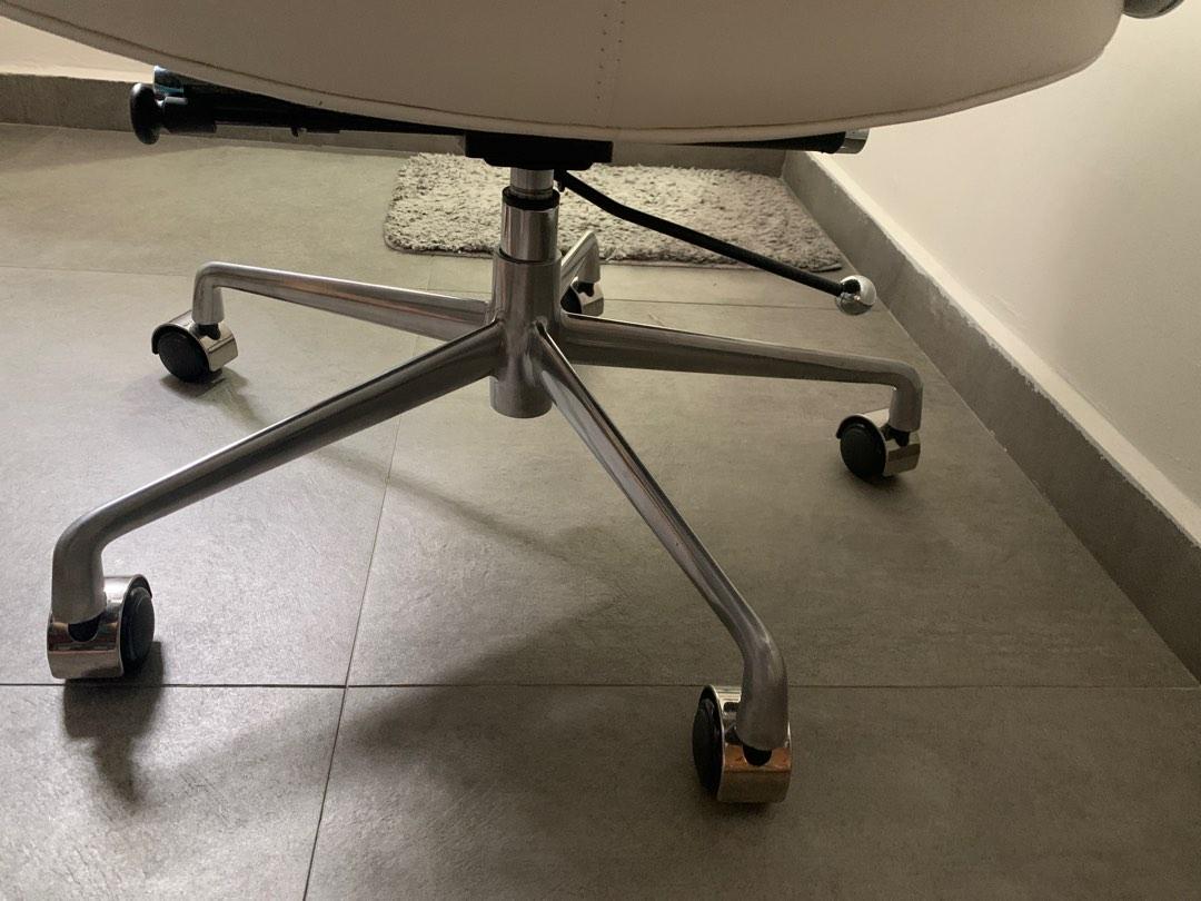 White office chair lightly used, Furniture & Home Living, Furniture ...