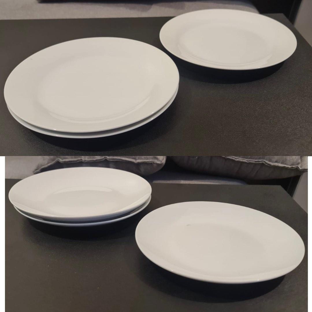 11pcs Big White Plates, Furniture & Home Living, Kitchenware ...
