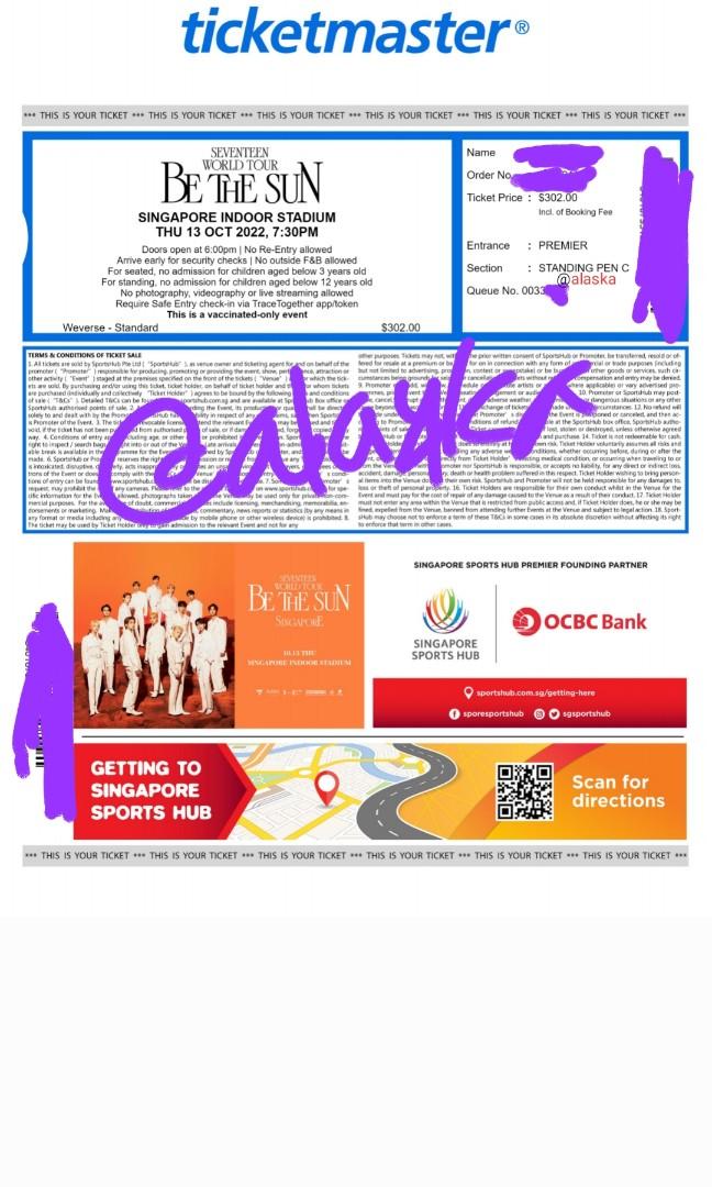 WTS CAT 1 SEVENTEEN BE THE SUN TOUR SINGAPORE, Tickets & Vouchers, Event Tickets on Carousell