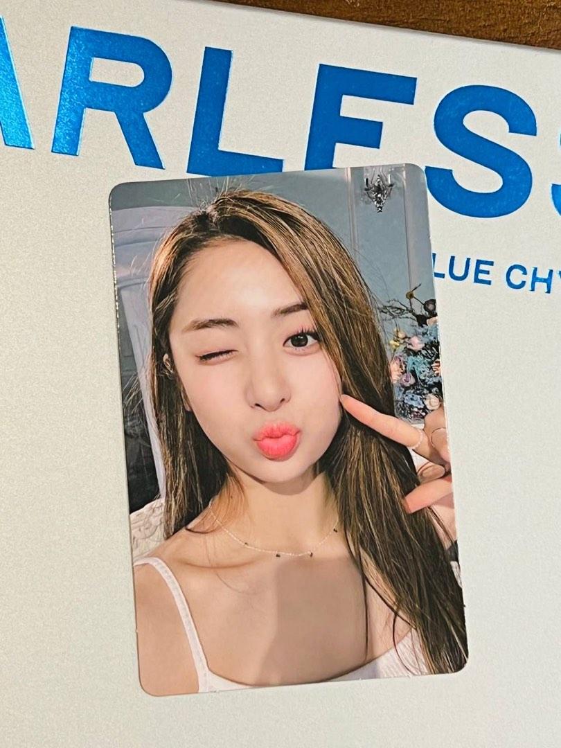wtt wts lfb lft huh yunjin fearless le sserafim blue chypre ver version album photocard pc ...