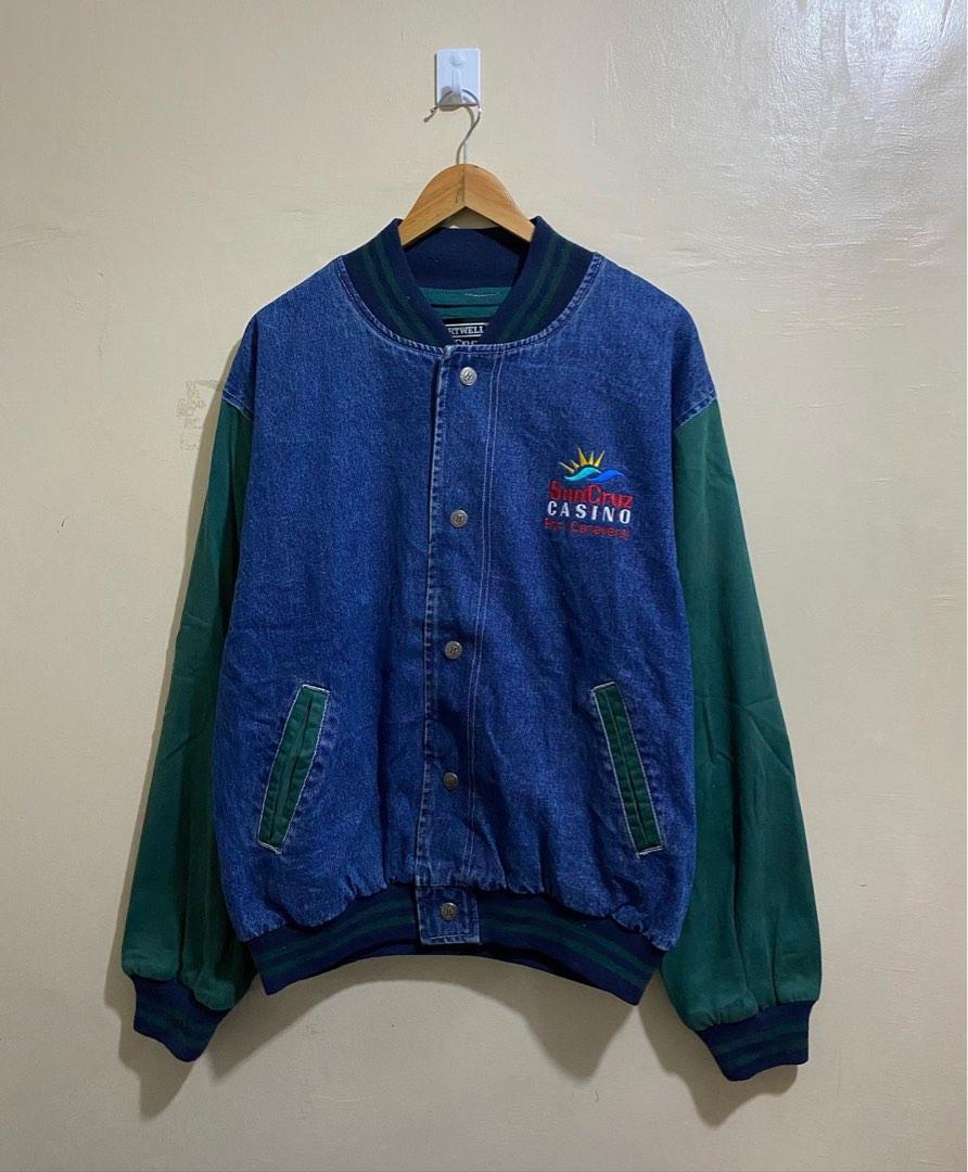 1990s Denim Varsity Jacket, Men's Fashion, Coats, Jackets and Outerwear ...