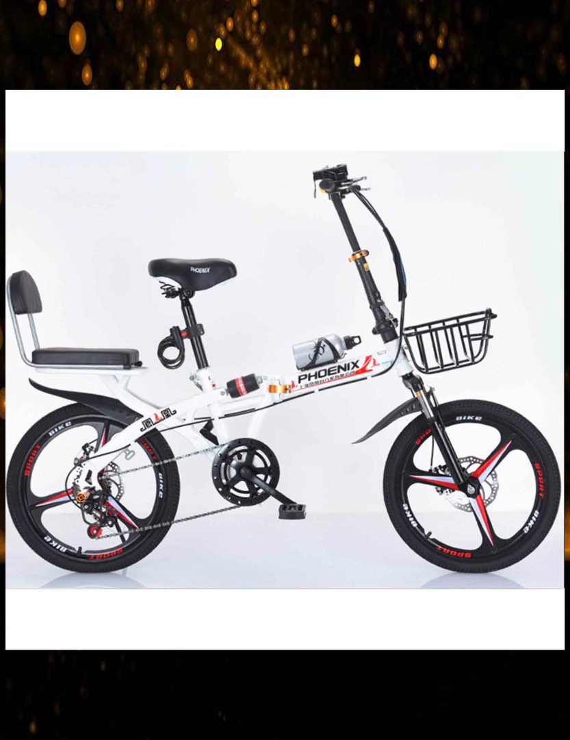20 Inch 7 Speed Foldable bike [White] Phoenix Folding Bicycle Adults ...