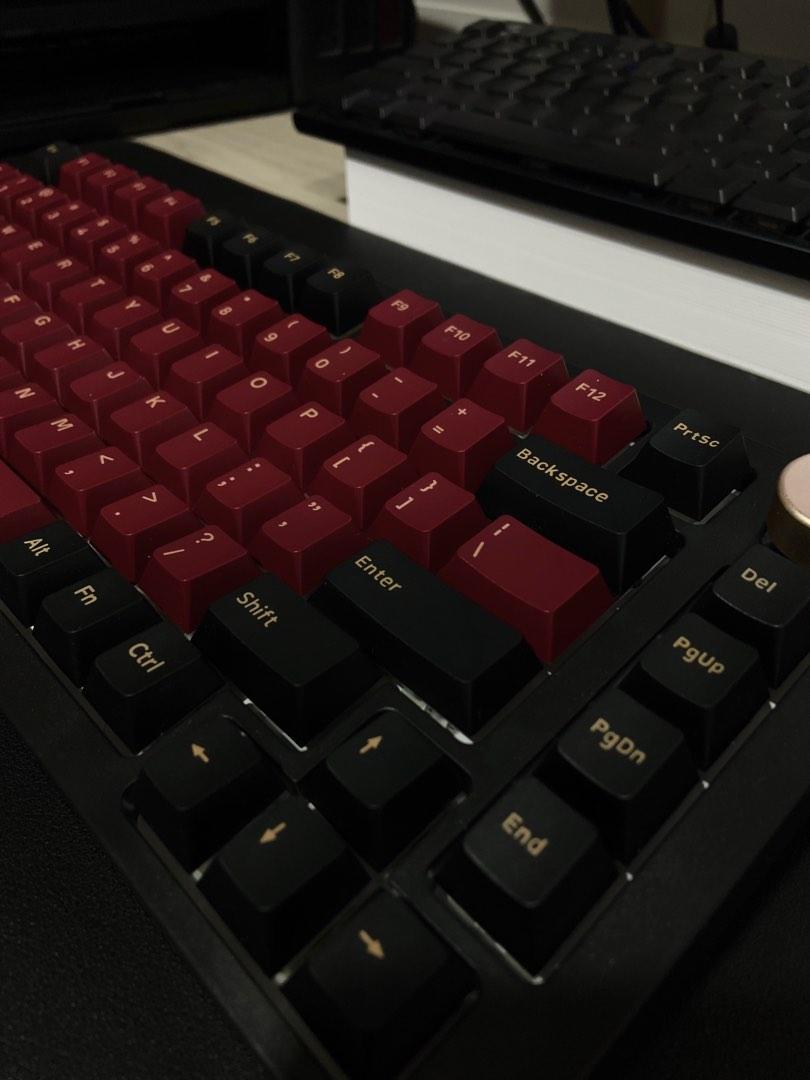 75% custom mechanical keyboard (Dark red keycaps), Computers & Tech ...