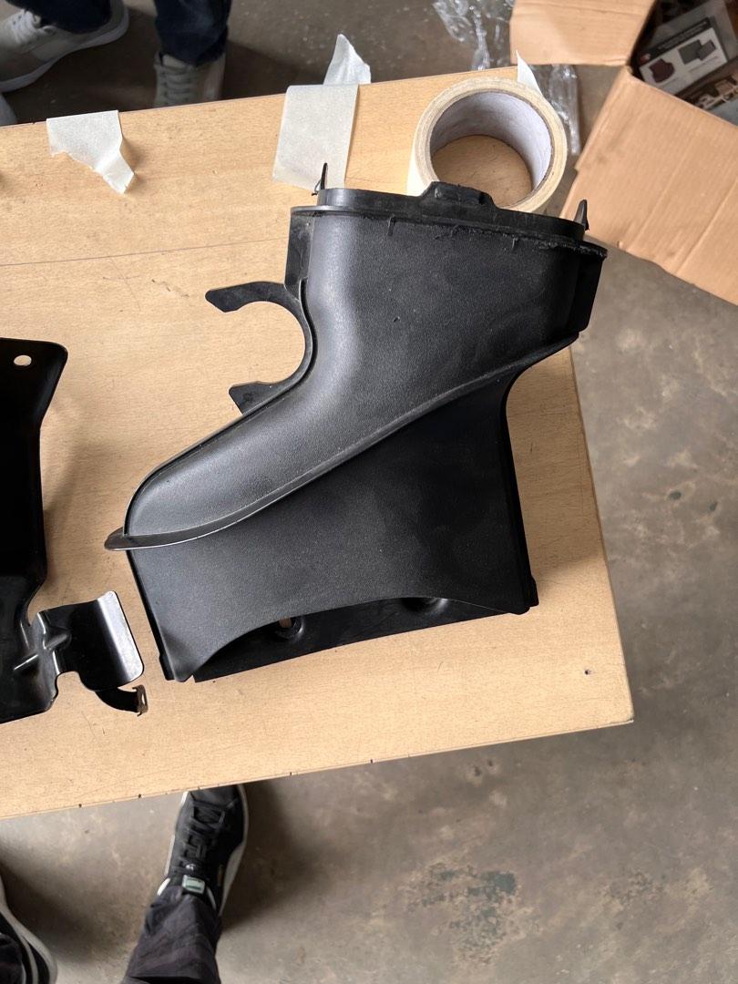 Evo X AEM intake box with piping, filter, original snorkel and bracket ...