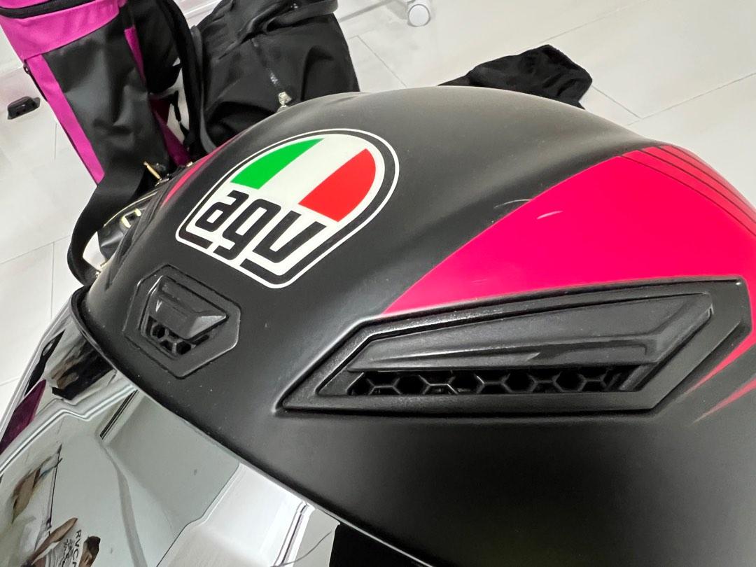 AGV K1 multi warmup black pink, Motorcycles, Motorcycle Apparel on ...