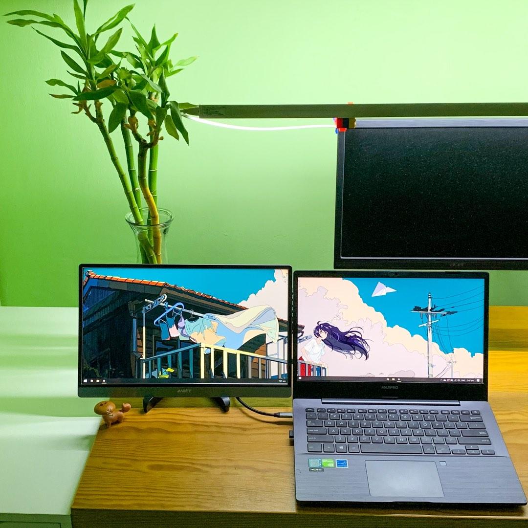 Anmite 15.6” Portable Monitor 1080 FHD Touchscreen Monitor, Computers ...