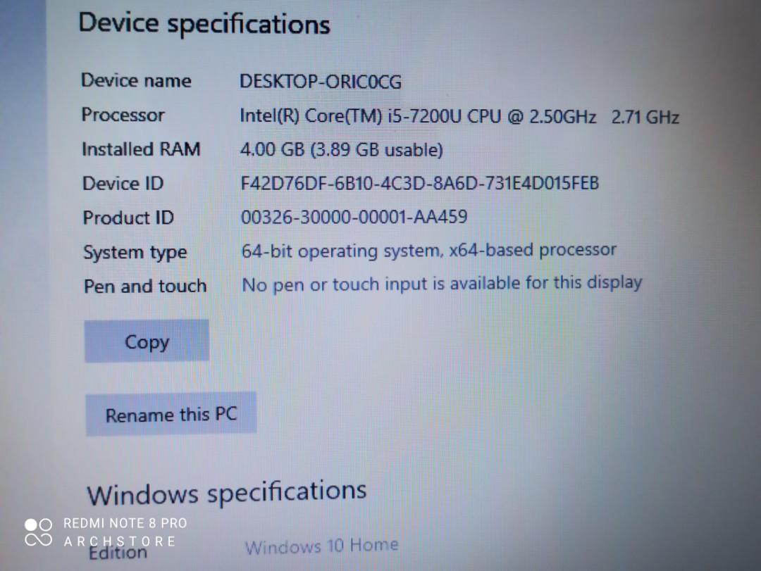 Asus Core i5 7th / NVIDIA 940MX / 4GB RAM / 1TB HDD / Slightly Used ...
