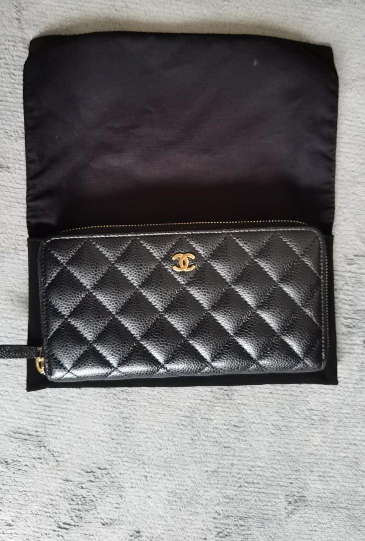 Authentic chanel classic long zip wallet, Women's Fashion, Bags ...