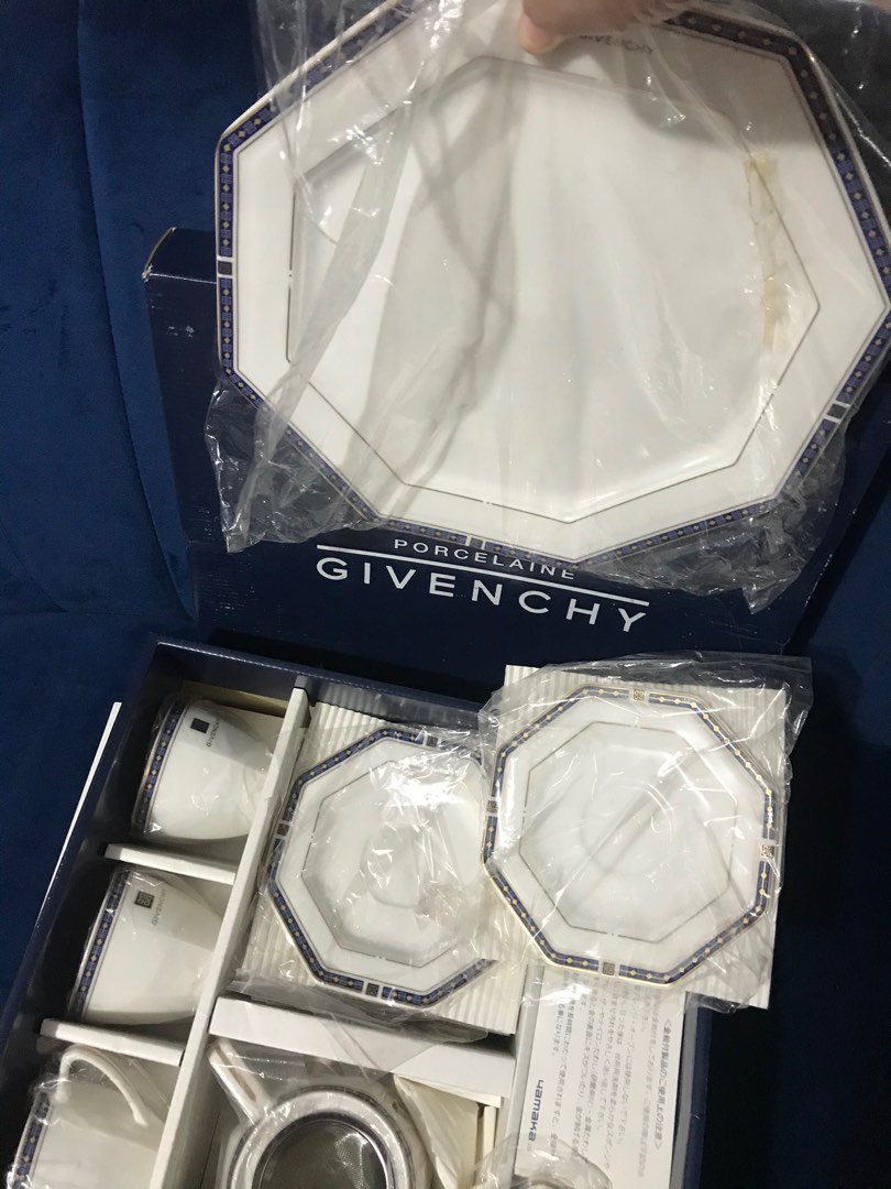 Authentic Givenchy Porcelaine Plate, Tea Cup And Cup & Saucers Set Of ...