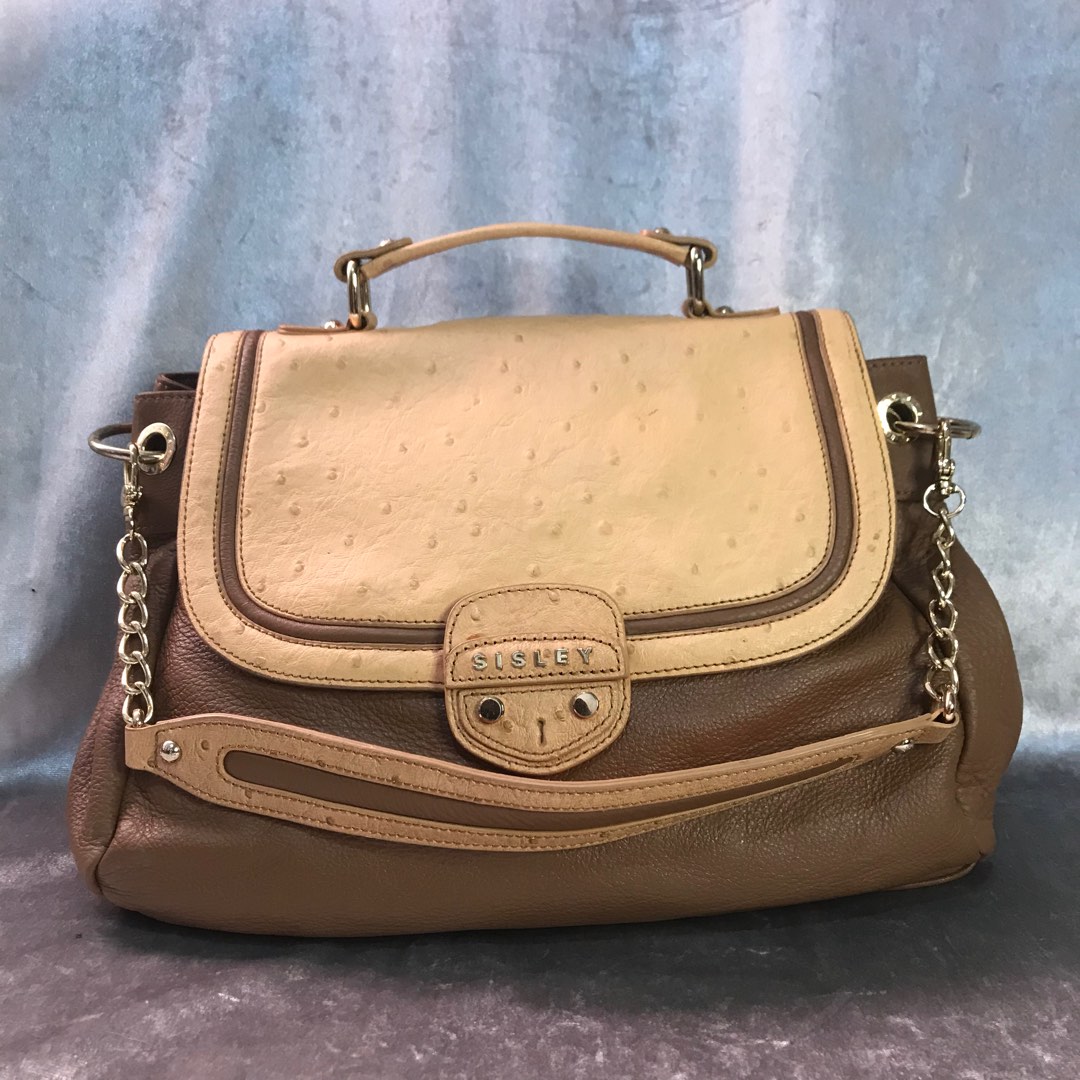 Authentic Sisley Genuine Leather Two Way Bag, Women's Fashion, Bags ...