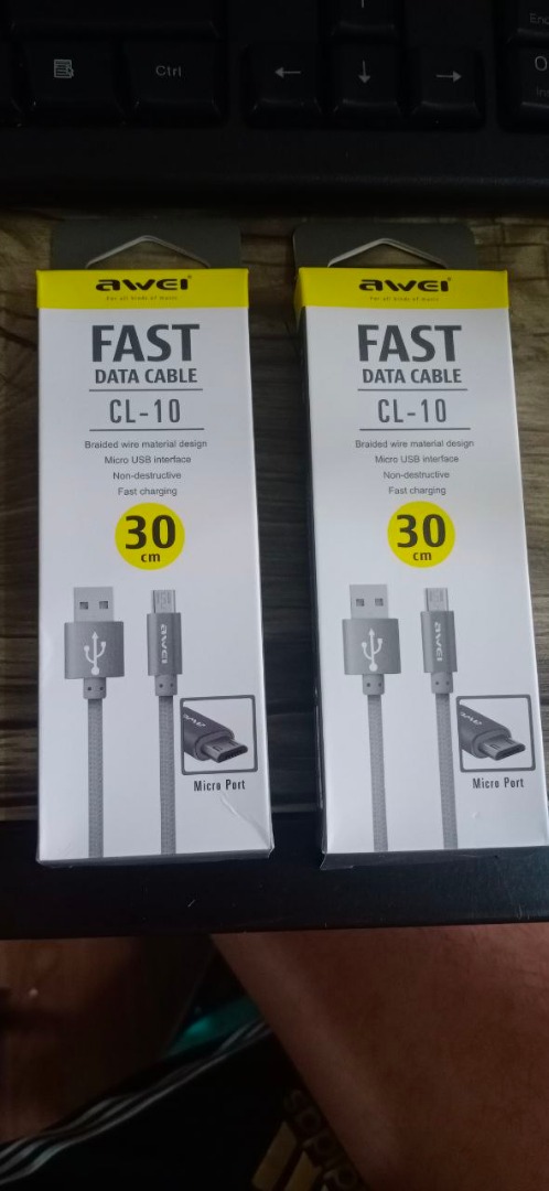AWEI CL-10 Fat Data Cable 30CM, Mobile Phones & Gadgets, Mobile ...