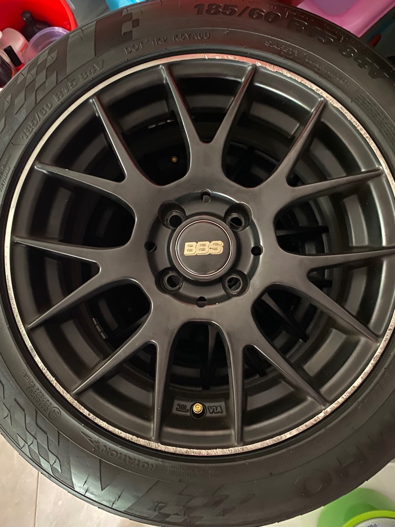 BBS rims and tyre, Car Accessories, Tyres & Rims on Carousell
