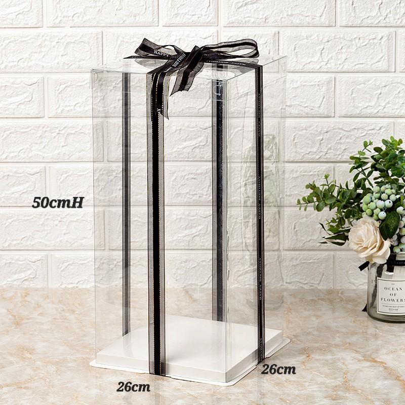 BIG Transparent Cake Box 26cm x 26cm x 50cmH, Furniture & Home Living ...