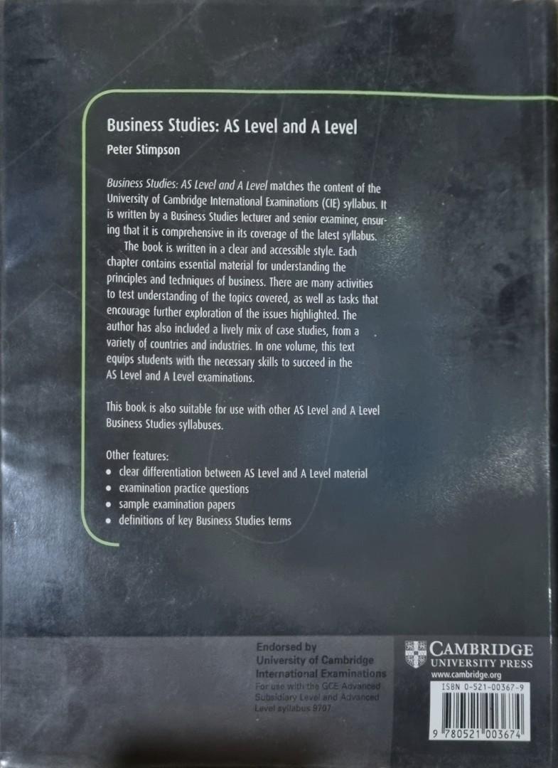 Business Studies 6th Ed - Peter Stimpson / AS Level and A Level ...