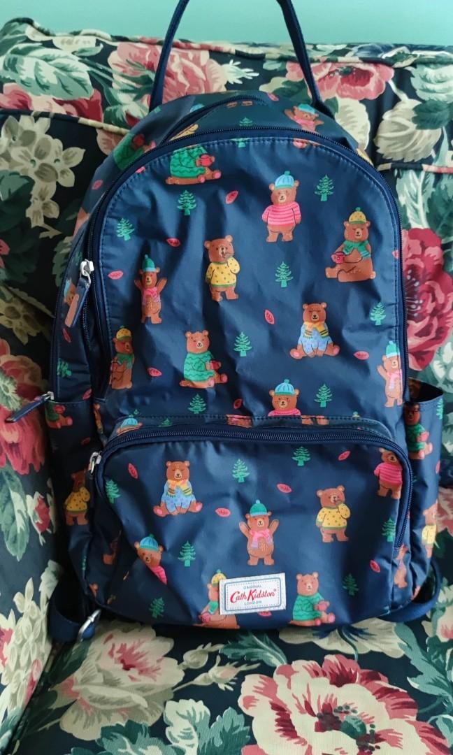 Cath Kidston woodland bear Bag Backpack large, Women's Fashion, Bags ...