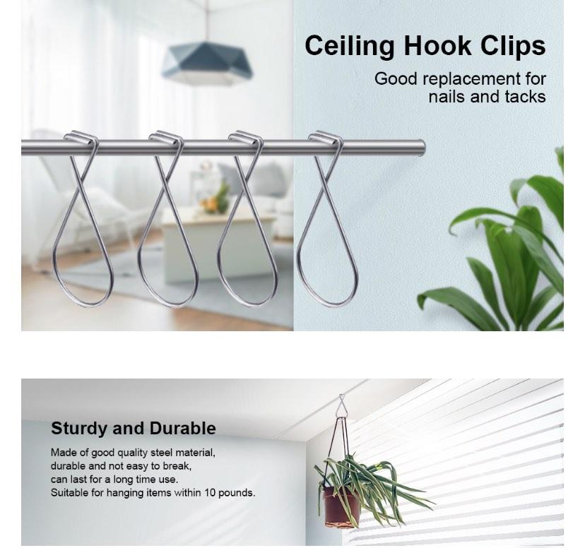 Ceiling Hook Clips for Office, Classroom, Home and Wedding Decoration ...