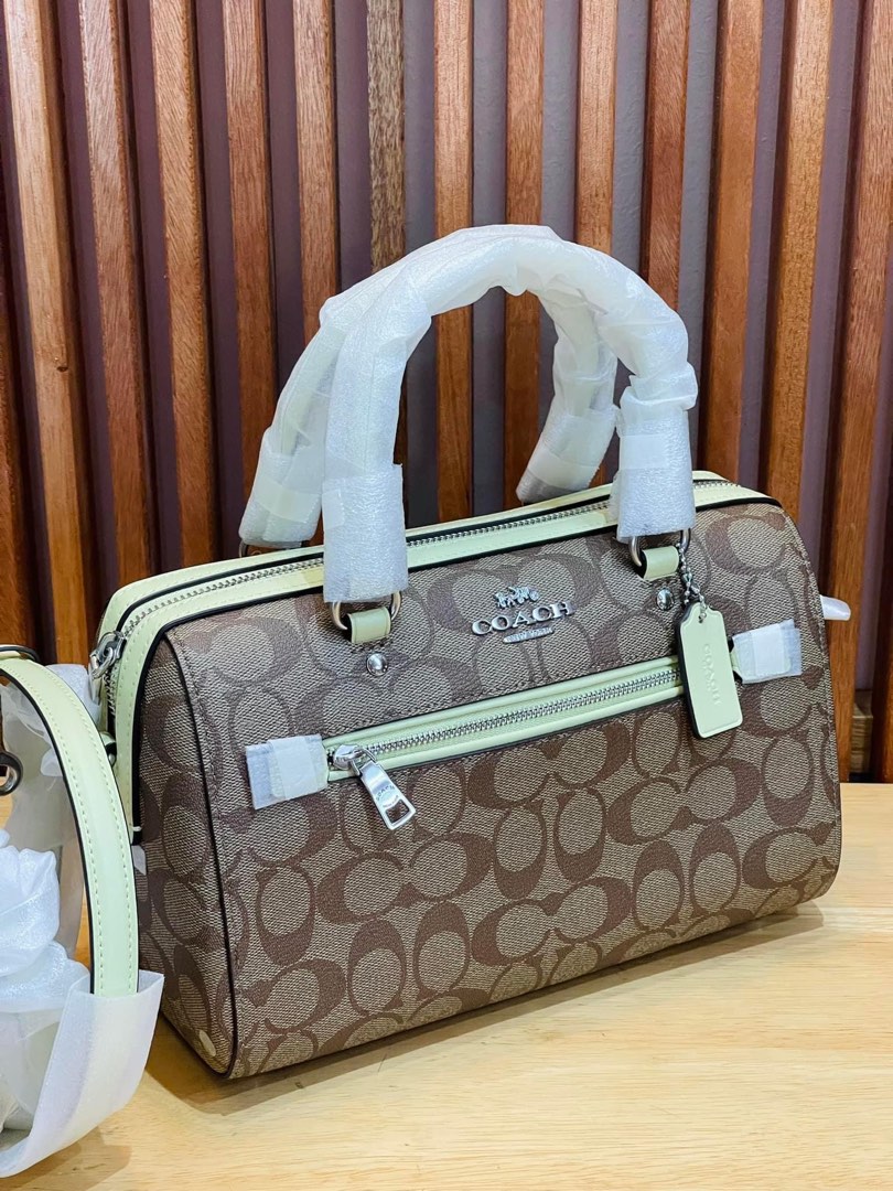 Coach Rowan Satchel Khaki/Pale Lime, Women's Fashion, Bags & Wallets ...