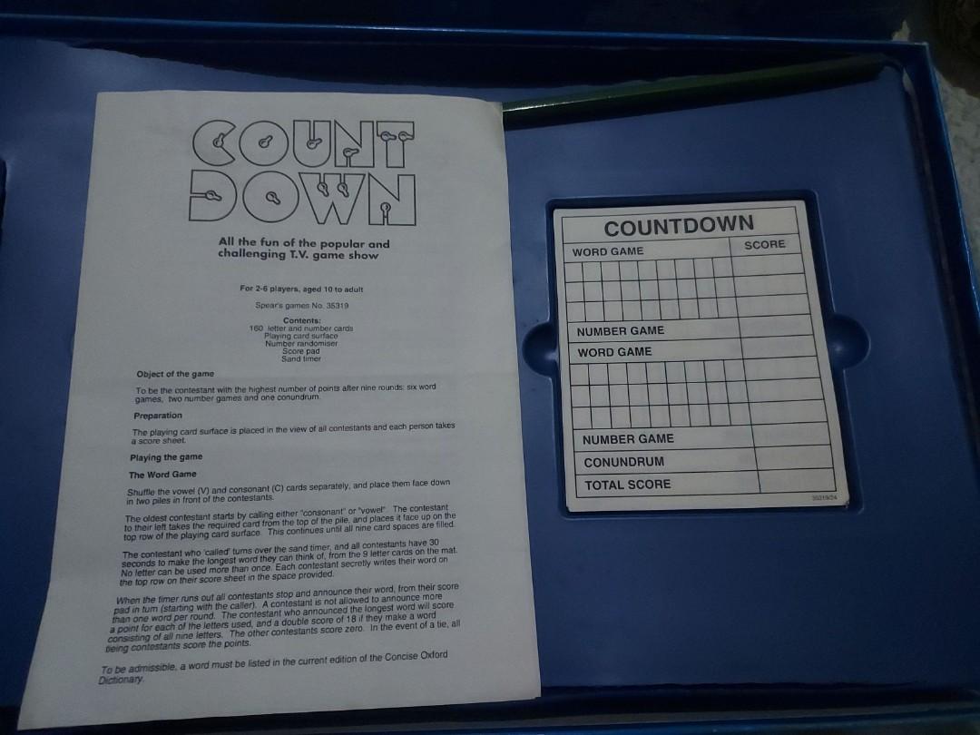Countdown family board game, Hobbies & Toys, Toys & Games on Carousell