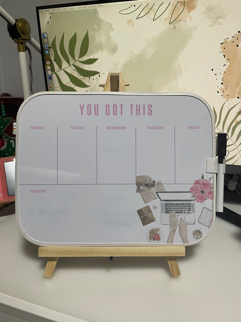 CUTE WHITE BOARD WITH STAND, Furniture & Home Living, Home Decor, Other ...