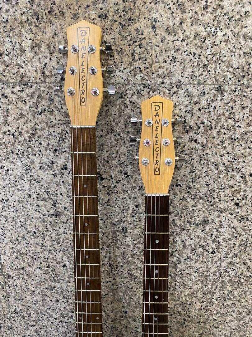 Danelectro Double Neck reissue Black Burst 6/6 Baritone, Hobbies & Toys ...