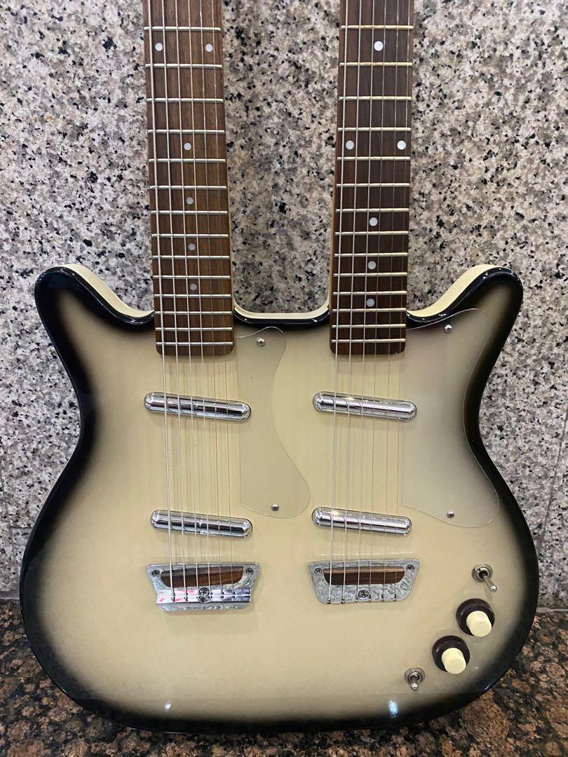 Danelectro Double Neck reissue Black Burst 6/6 Baritone, Hobbies & Toys ...