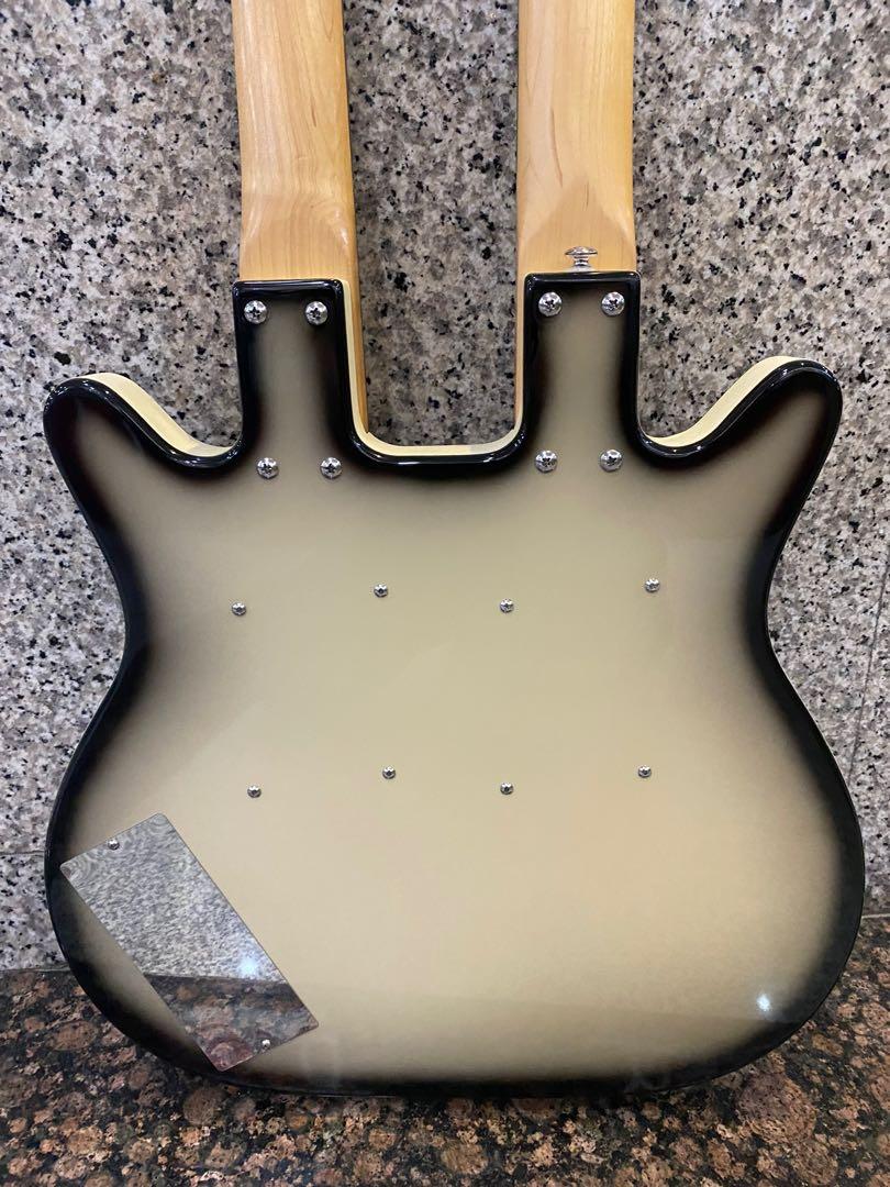 Danelectro Double Neck reissue Black Burst 6/6 Baritone, Hobbies & Toys ...