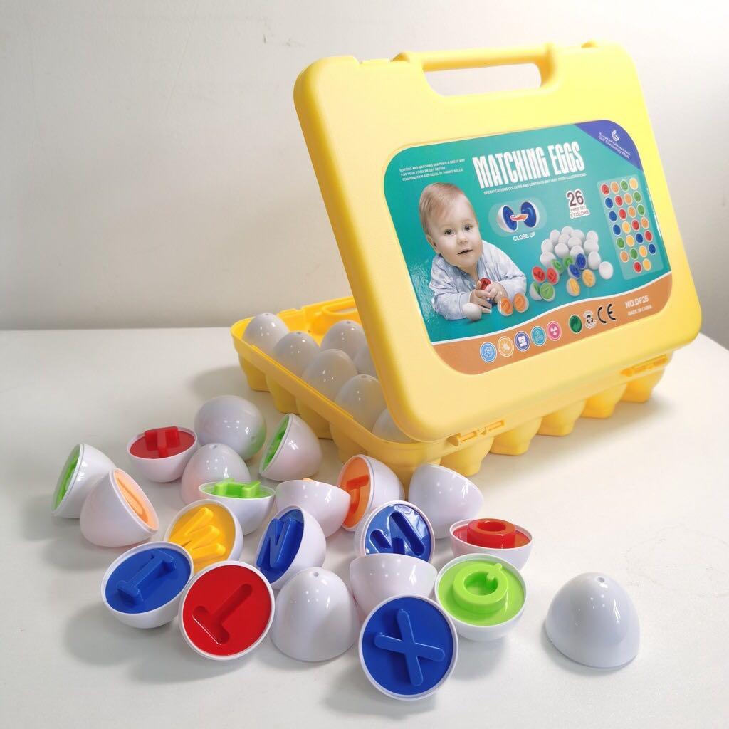 Eggs alphabet numbers 26 pcs. Matching egg toys match Egg Puzzle Game ...